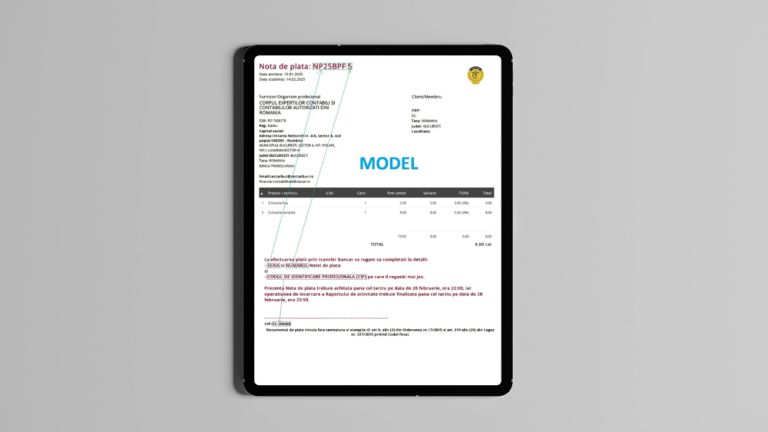 Instituirea Notei de plată pentru plata cotizațiilor - Corpul ...